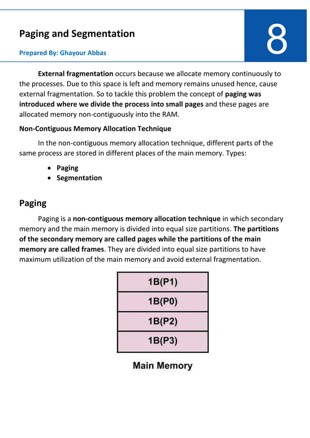 CSI-503 - 8.Paging and Segmentation | PDF | Data Storage and Warehousing | Computing