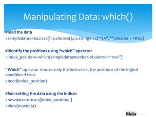 Manipulating Data using base R package | PPT