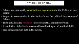 Sabha and Samiti, Vidath, Paura-Janapada of Ancient India | PPTX