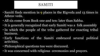 Sabha and Samiti, Vidath, Paura-Janapada of Ancient India | PPTX