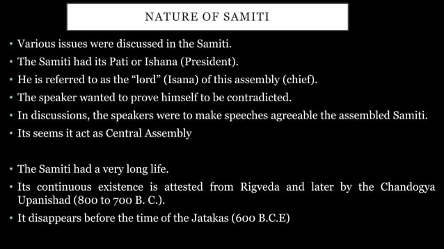 Sabha and Samiti, Vidath, Paura-Janapada of Ancient India | PPTX ...
