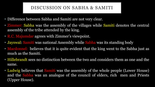 Sabha and Samiti, Vidath, Paura-Janapada of Ancient India | PPTX ...