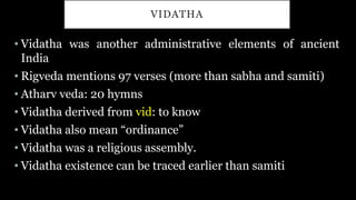 Sabha and Samiti, Vidath, Paura-Janapada of Ancient India | PPTX