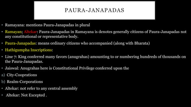 Sabha and Samiti, Vidath, Paura-Janapada of Ancient India | PPTX ...