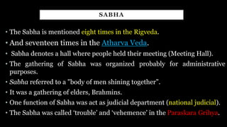Sabha and Samiti, Vidath, Paura-Janapada of Ancient India | PPTX