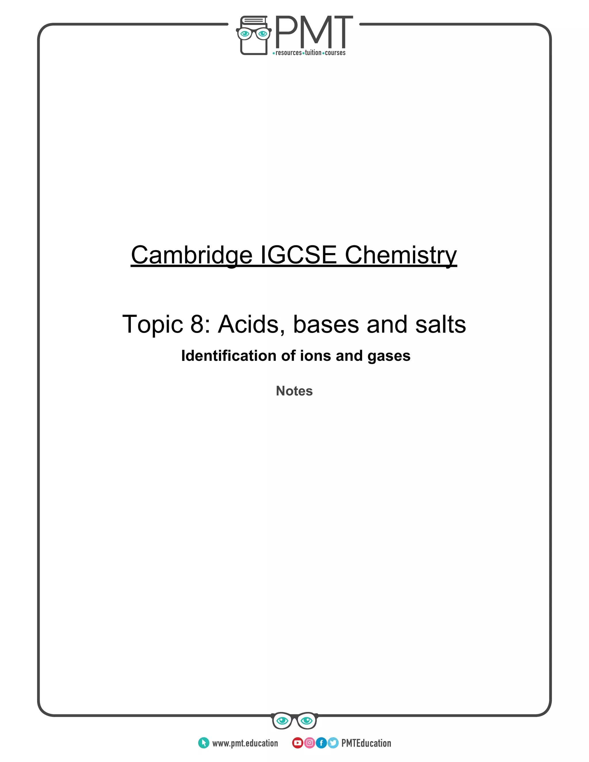 8.4. identification of ions and gases | PDF