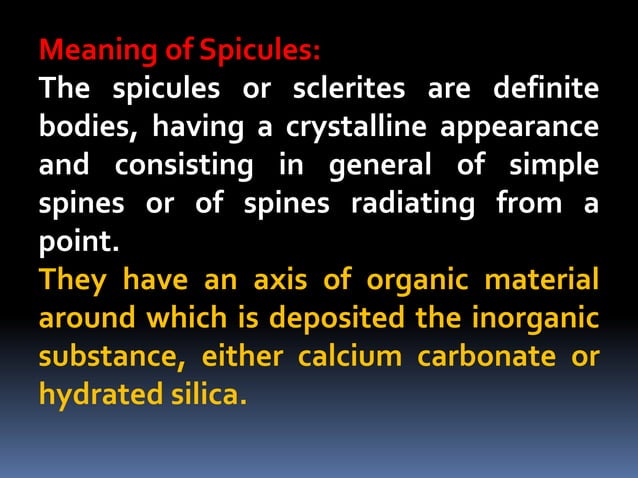 Porifera Spicules.pptx | Chemistry | Science