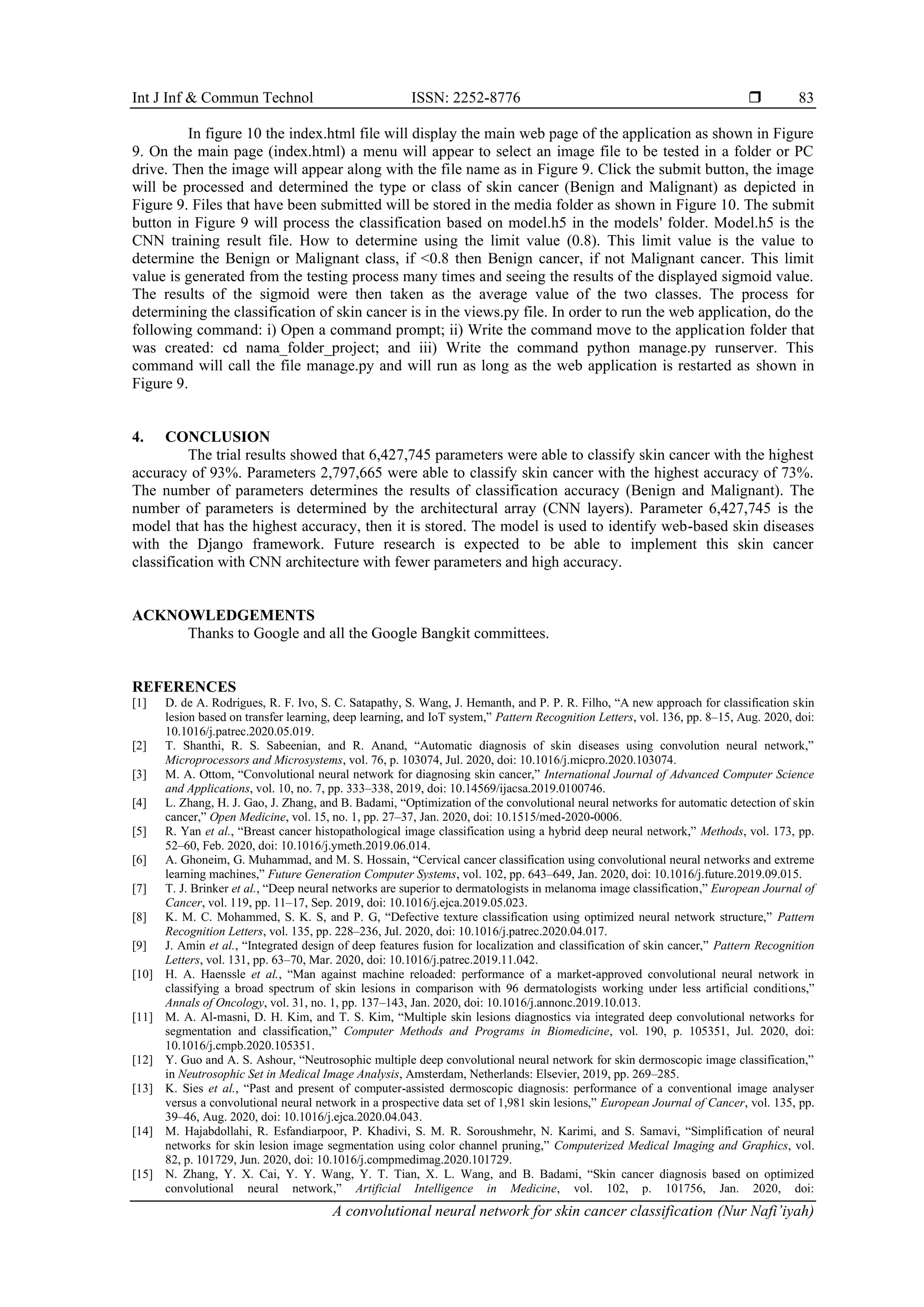 A convolutional neural network for skin cancer classification | PDF