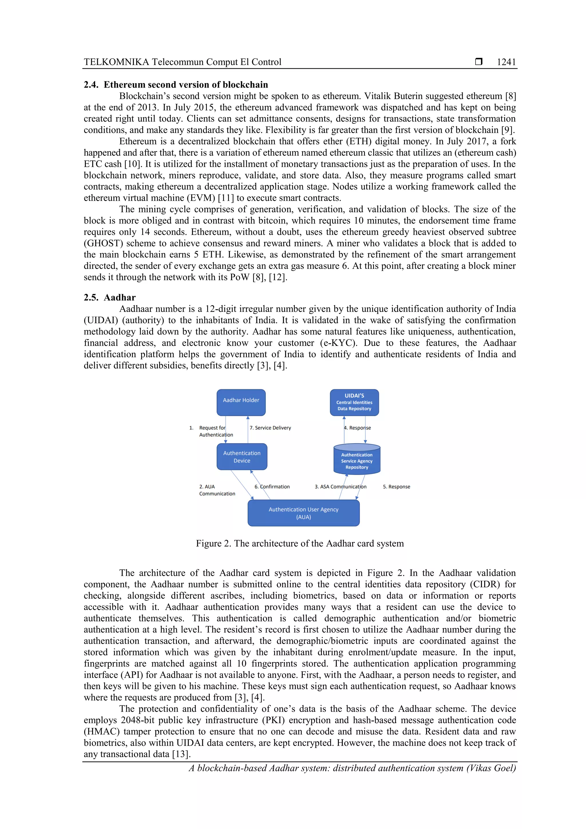 A Blockchain Based Aadhar System Distributed Authentication System Pdf