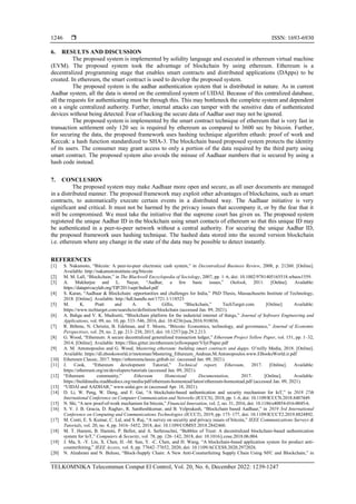 A blockchain-based Aadhar system: distributed authentication system | PDF