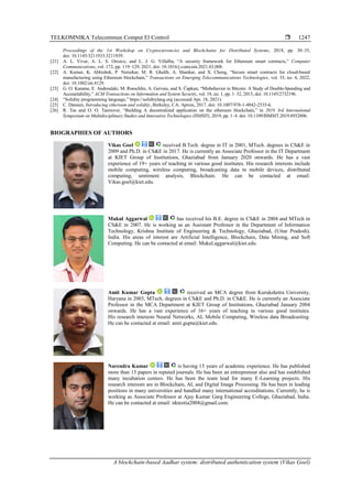 A blockchain-based Aadhar system: distributed authentication system | PDF