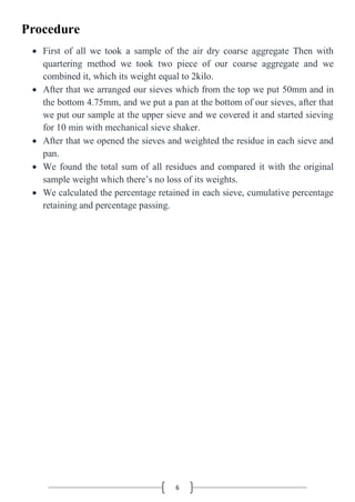 Sieve analysis of fine aggregate | PDF