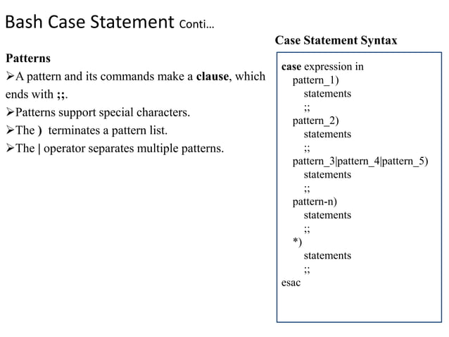 Case, Loop & Command line args un Unix | PPT