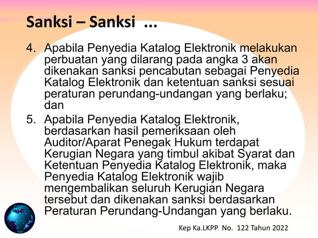 Perbuatan yg Dilarang, Pembaruan Informasi dan Penambahan Produk + Sanksi-sanksi _Training "e ...