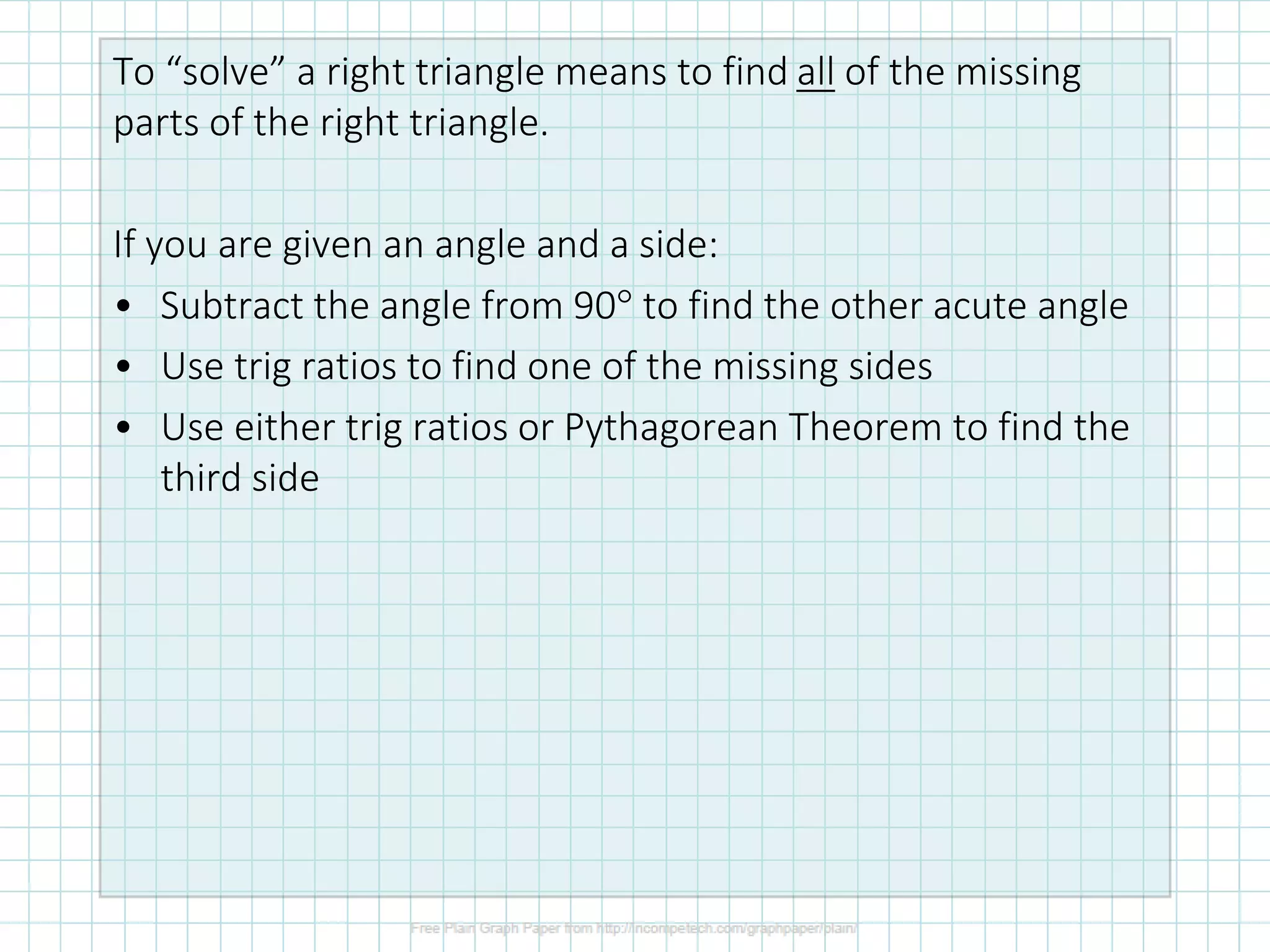 8.3 Solving Right Triangles | PPT