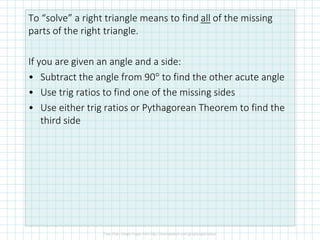 8.3 Solving Right Triangles | PDF