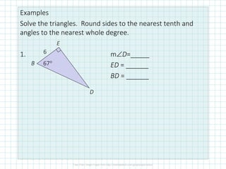 8.3 Solving Right Triangles | PPT