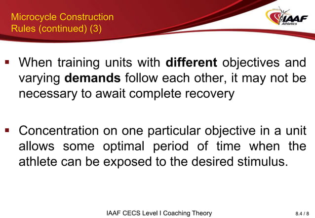 8.4 COR Training Planing - Microcycle.pptx