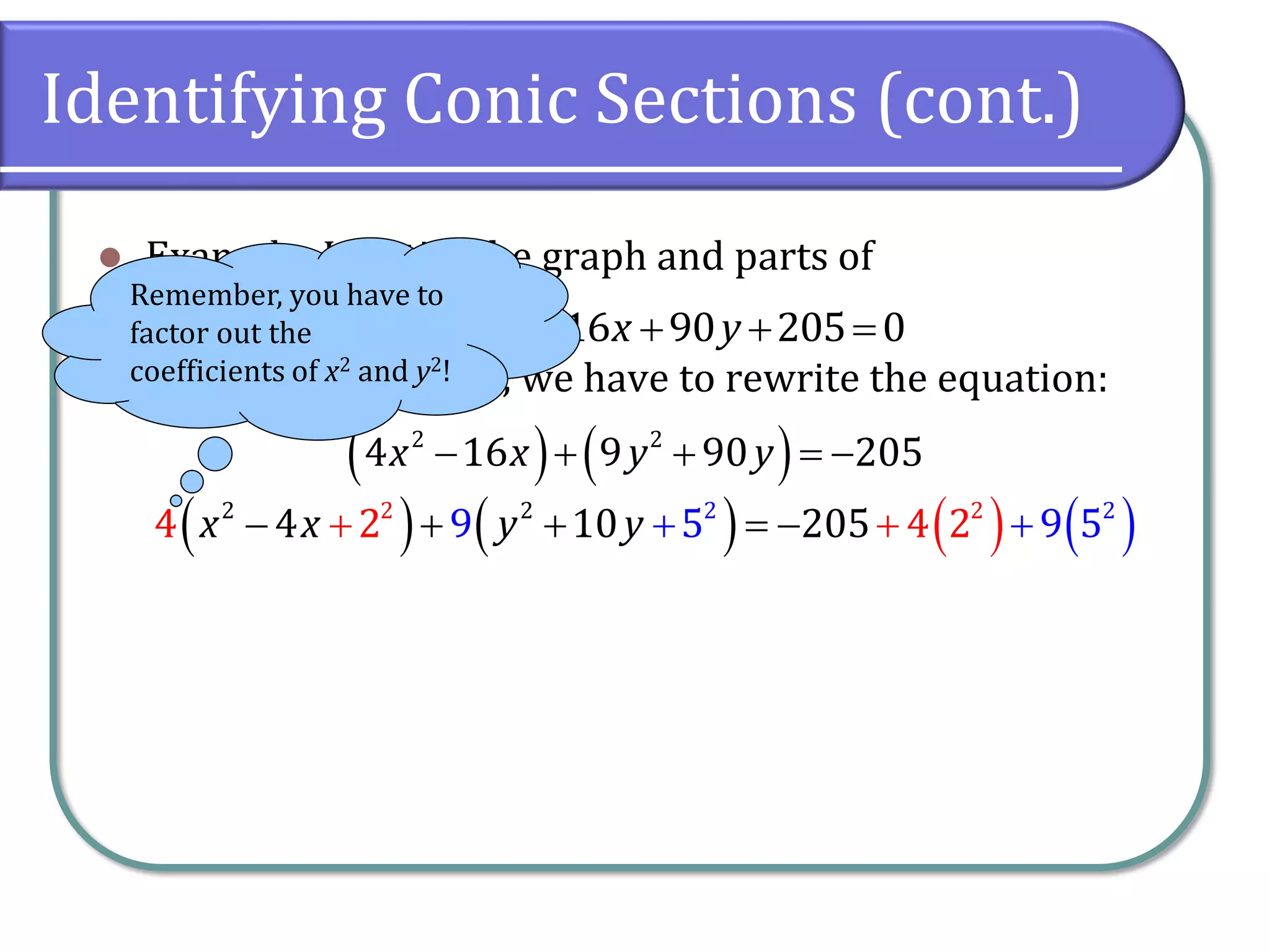 8.4 Summary of the Conic Sections | PPT