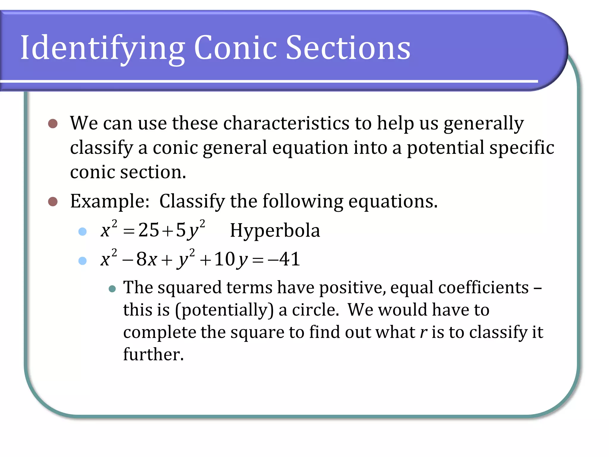 8.4 Summary of the Conic Sections | PDF