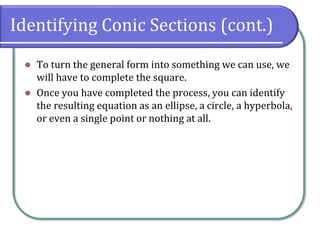 8.4 Summary of the Conic Sections | PPT