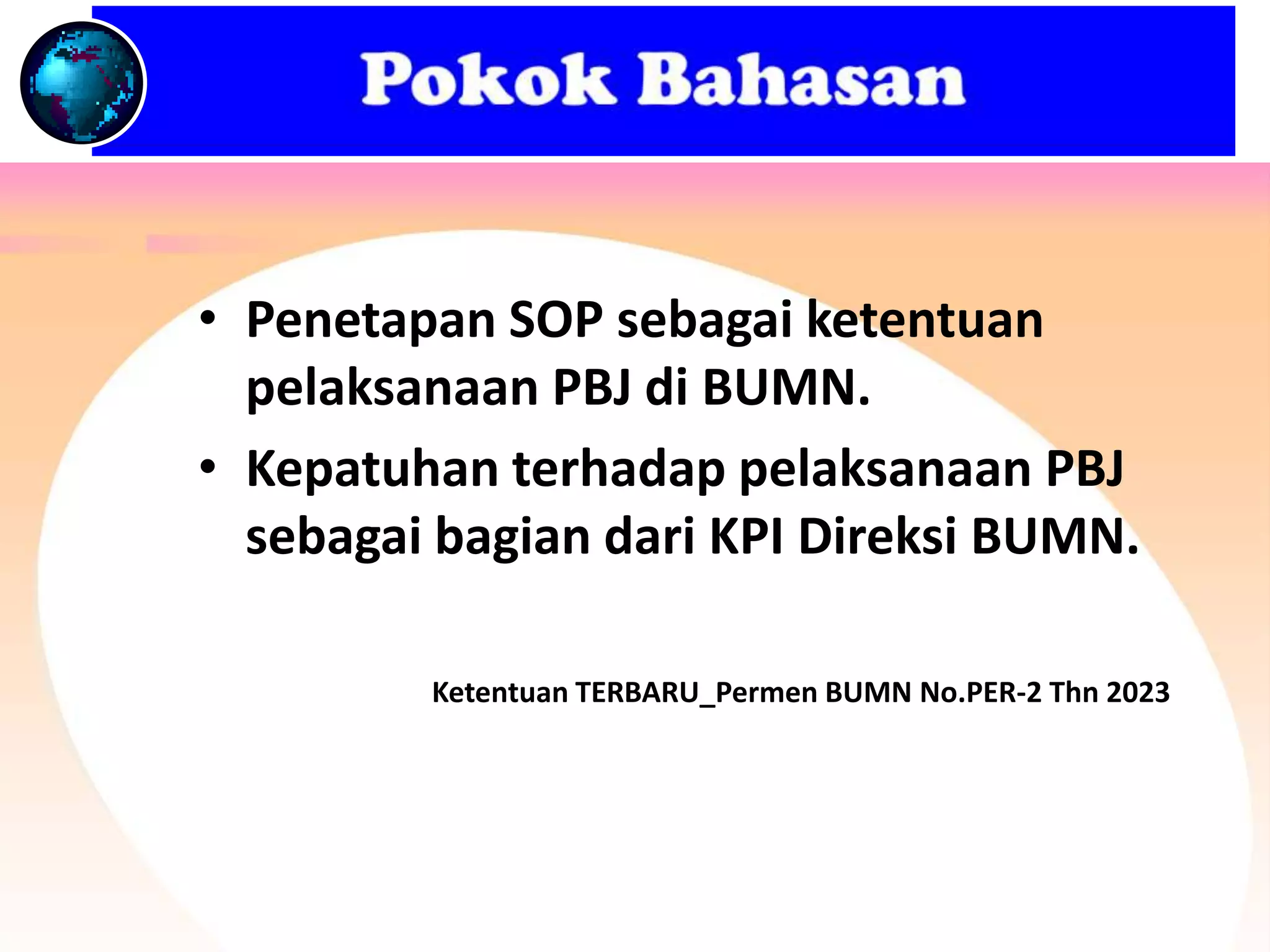 Prosedur Operasional Standar (SOP) Pelaksanaan PBJ di BUMN_ Training ...