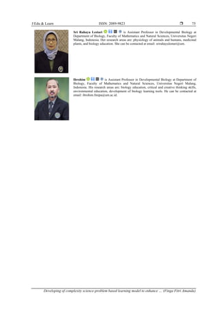 Developing complexity science-problem based learning model to enhance conceptual mastery | PDF