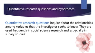 Research questions & hypotheses,Qualitative ,Quantitative and mixed ...