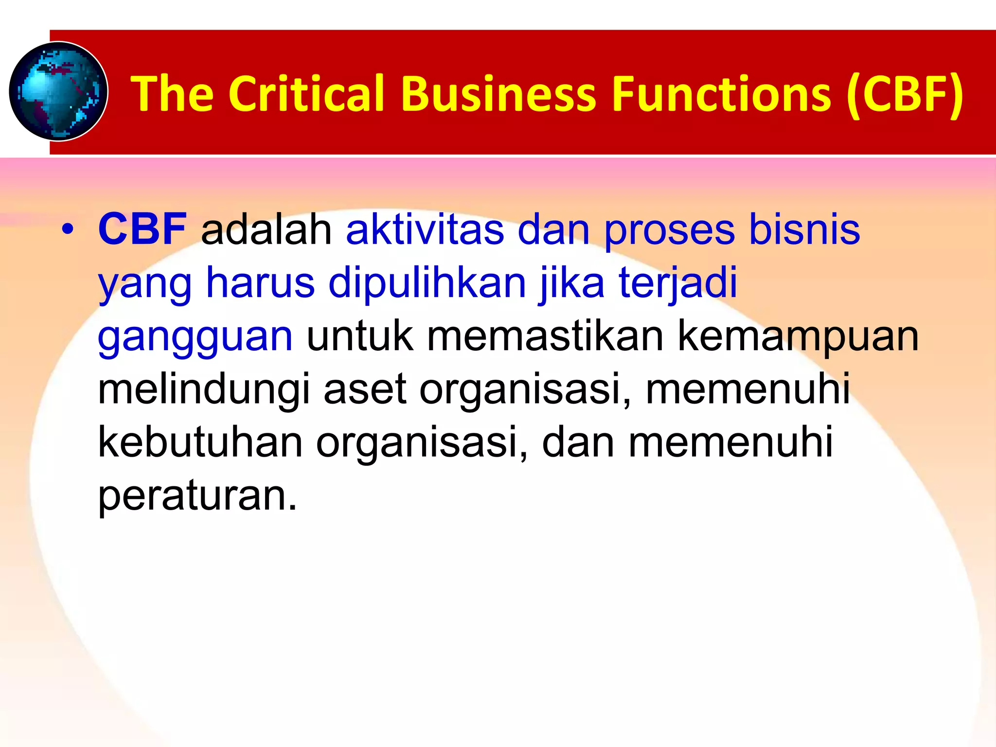 Penentuan Critical Business Function (BCP) _Training "Business Continuity Management System ...