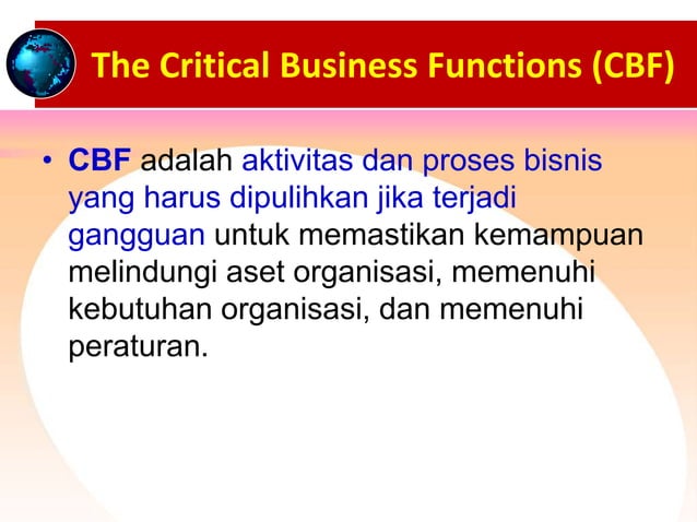 Penentuan Critical Business Function (BCP) _Training "Business Continuity Management System ...