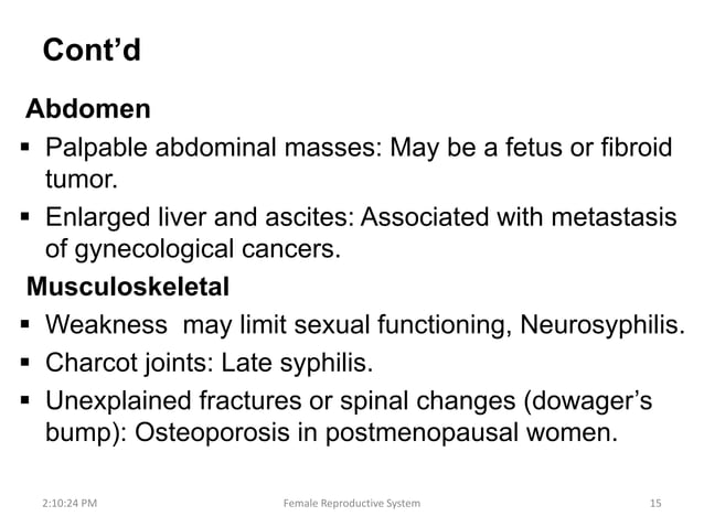 8.Assessment of Female Reproductive.pptx | Pregnancy | Reproductive Health