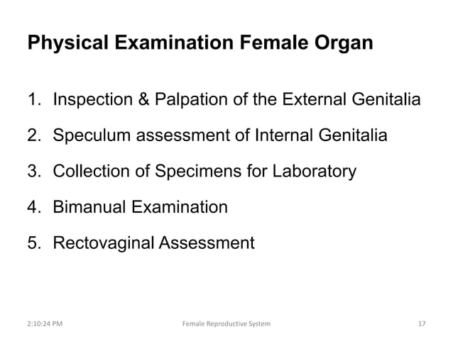 8.Assessment of Female Reproductive.pptx | Pregnancy | Reproductive Health