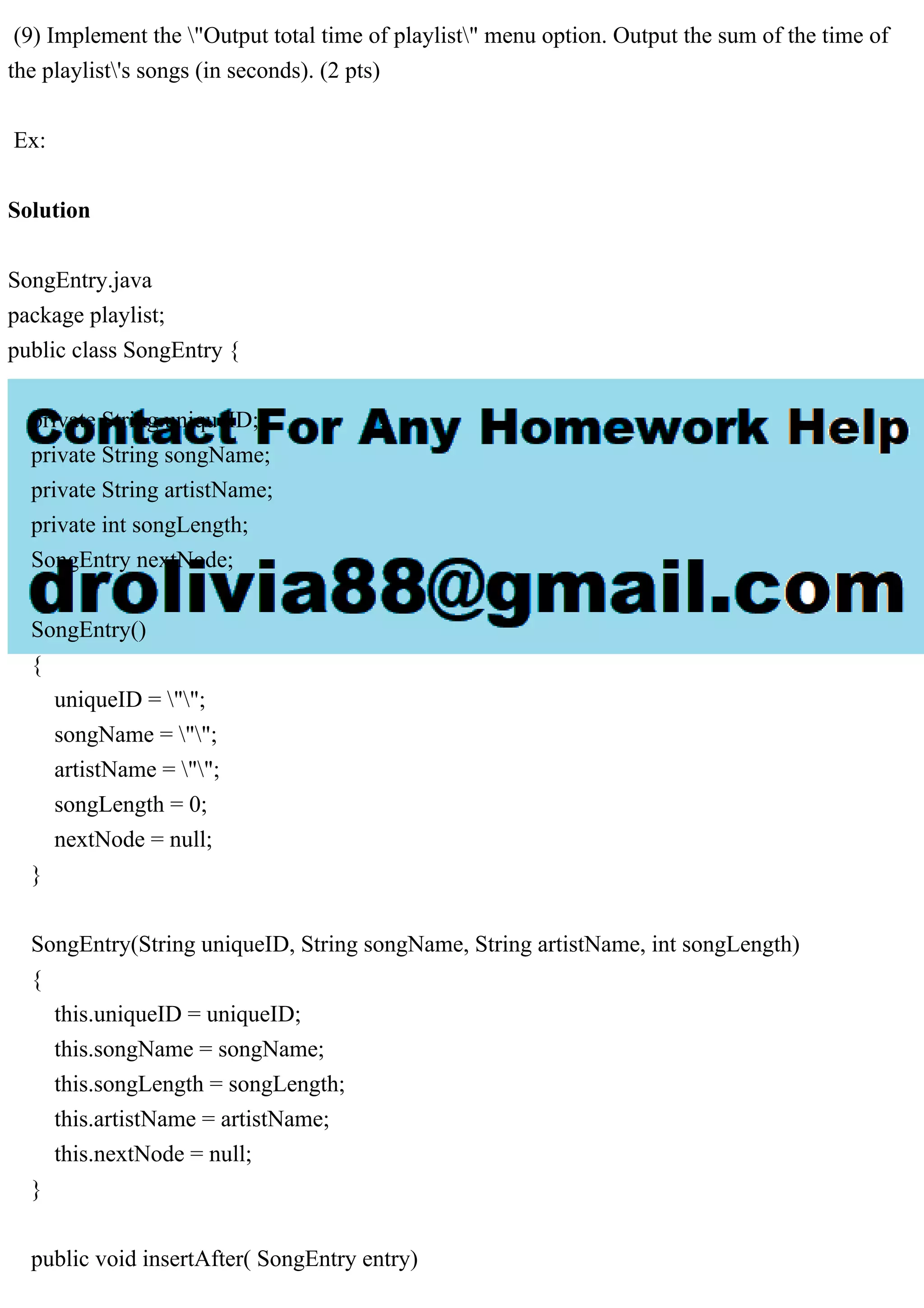 8.8 Program Playlist (Java)You will be building a linked list. Ma.pdf | Free Download