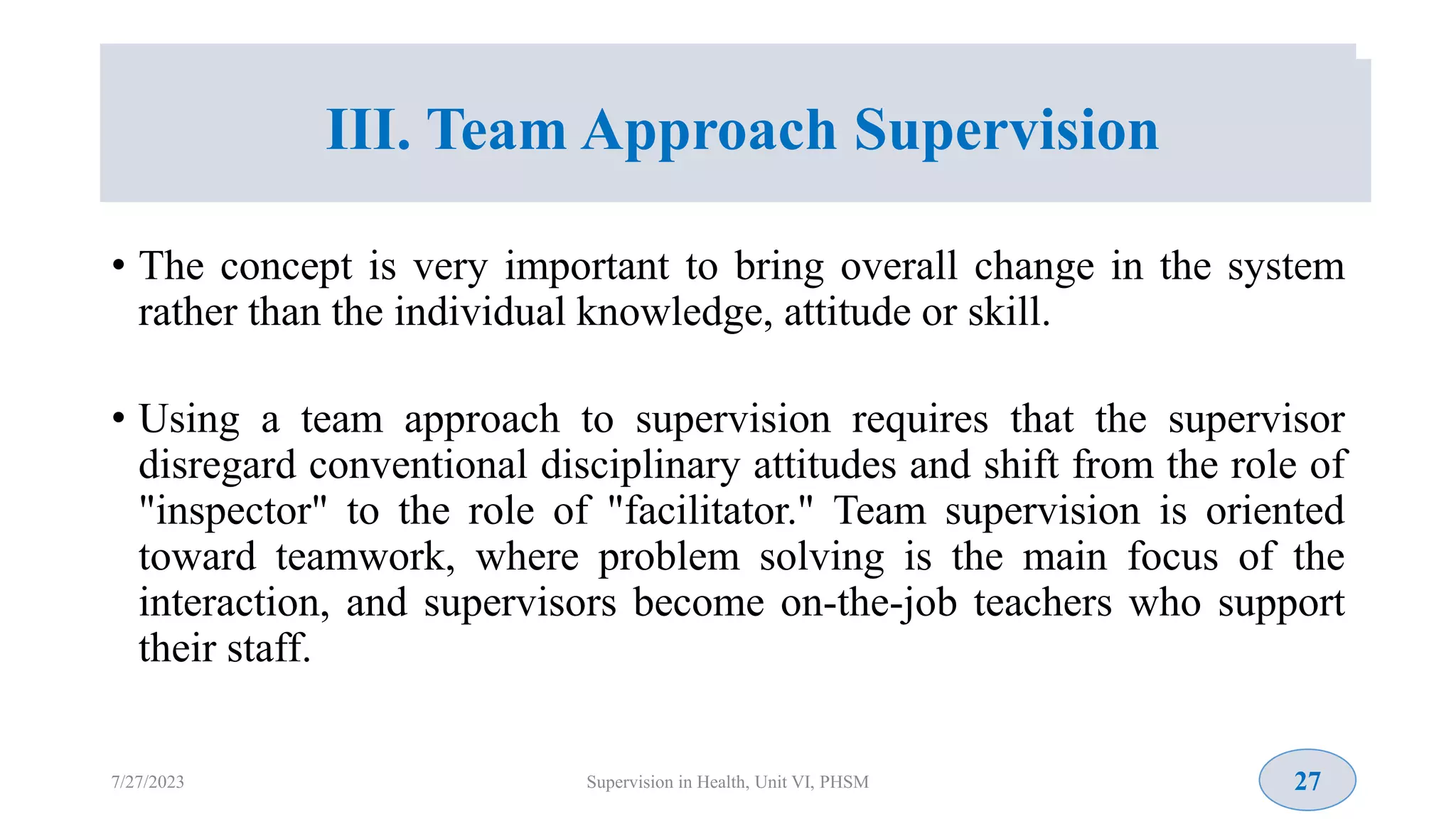 Supervision in Health | PPTX