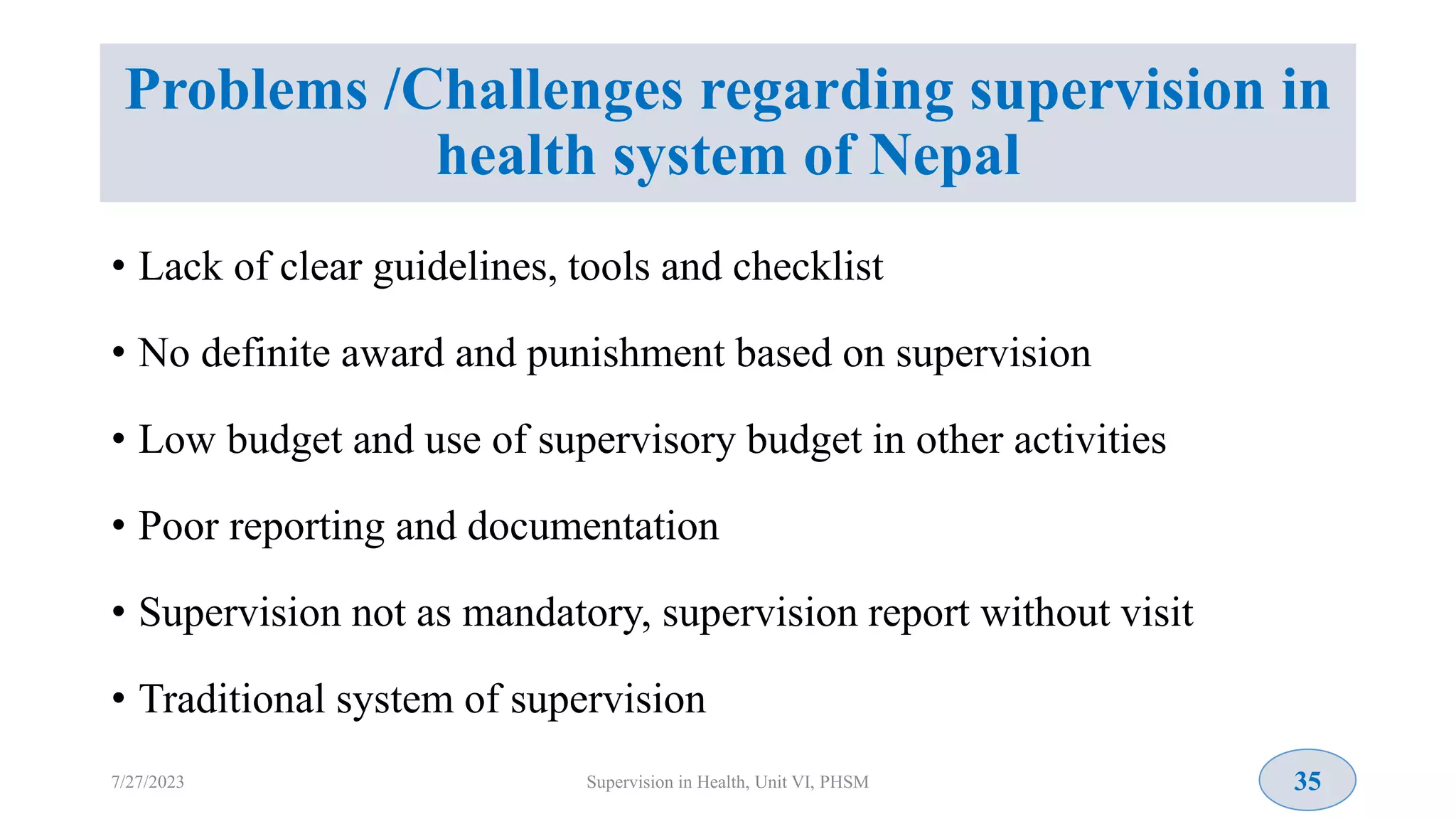 Supervision in Health | PPTX