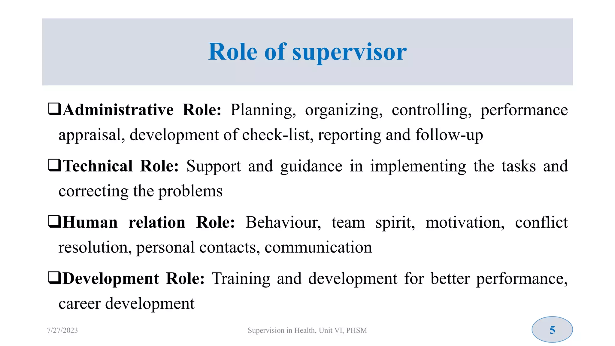 Supervision in Health | PPTX