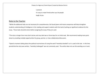 8. Flowers for Algernon. lesson - Anthology.docx | Educational ...