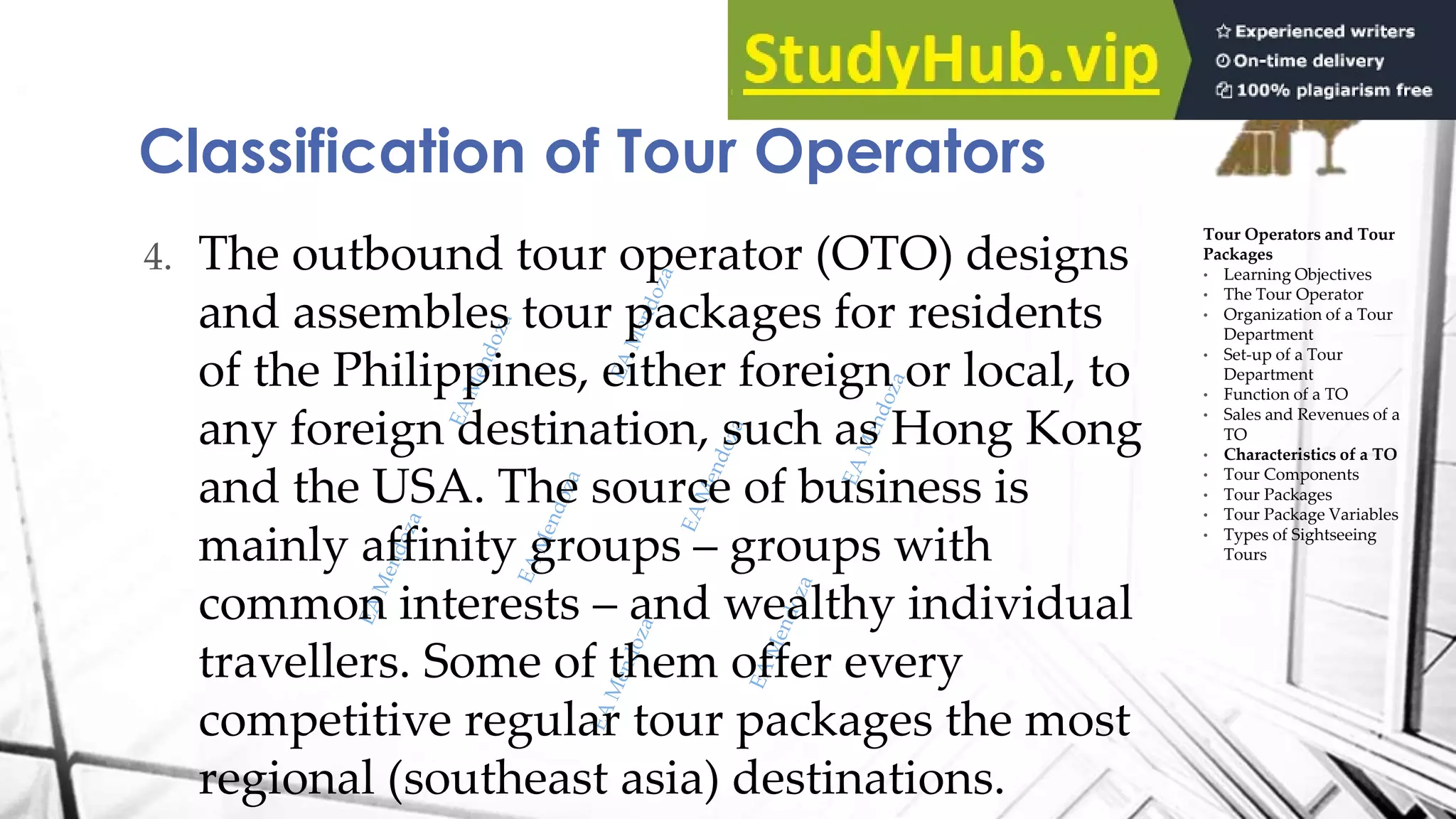 8. Tour Operators And Tour Packages | PDF