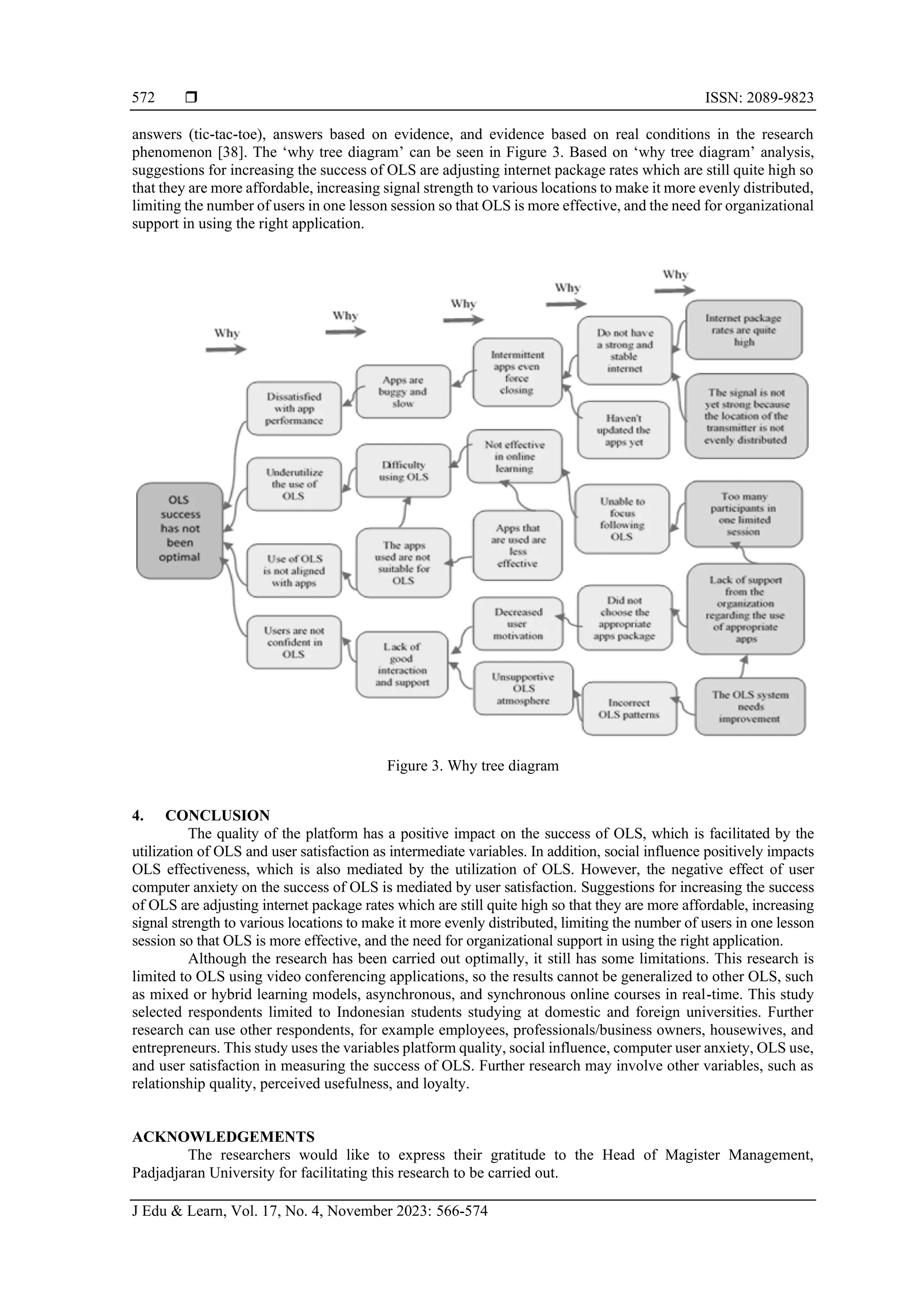 The DeLone and McLean model for measuring success in online learning systems: Indonesian ...