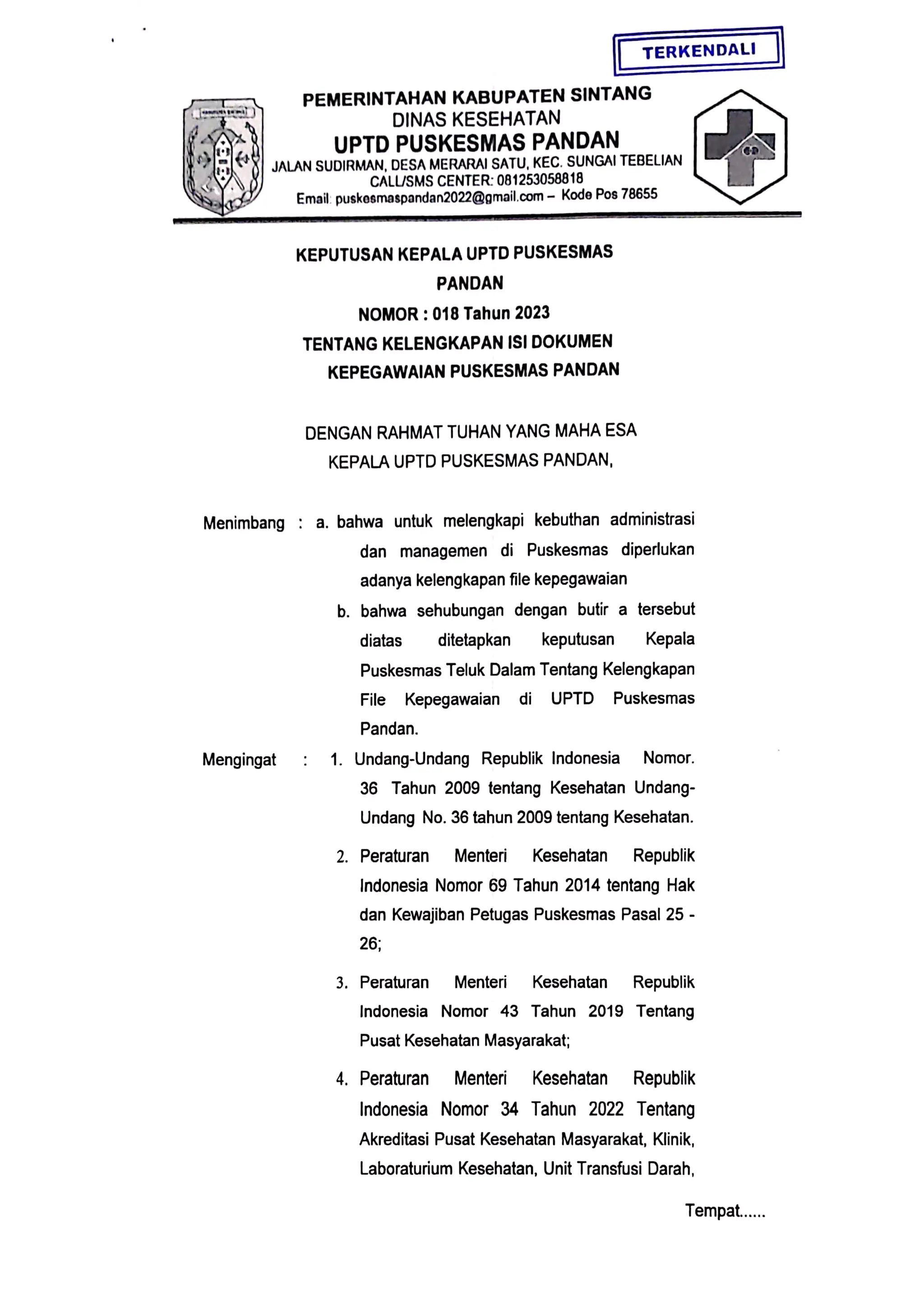 8. SK. Kelengkapan Isi Dokumen Kepegawaian.pdf