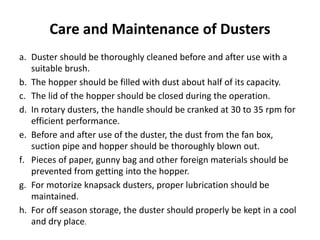8.Spraying and Dusting equipment required in farm | PPTX