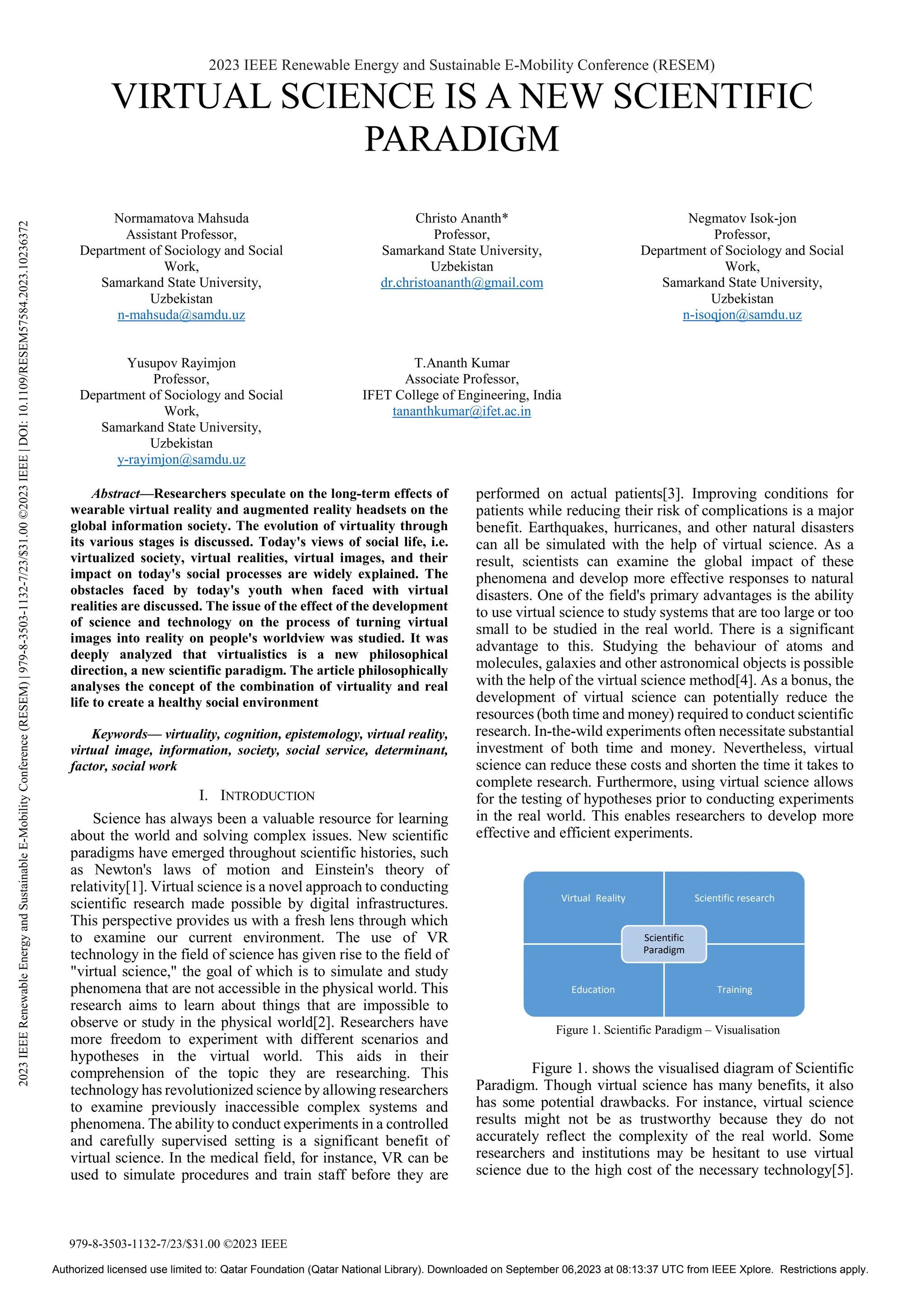 Virtual Science Is A New Scientific Paradigm | PDF