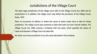 ADR UNDER VILLAGE COURT ACT (Origin of village court) | PPTX