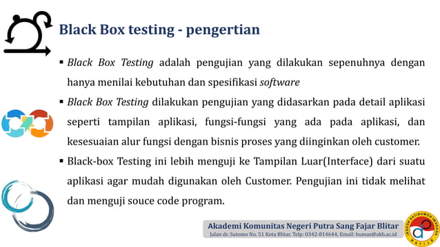 Pengujian Perangkat Lunak dengan teknik Black Box Testing | PPTX