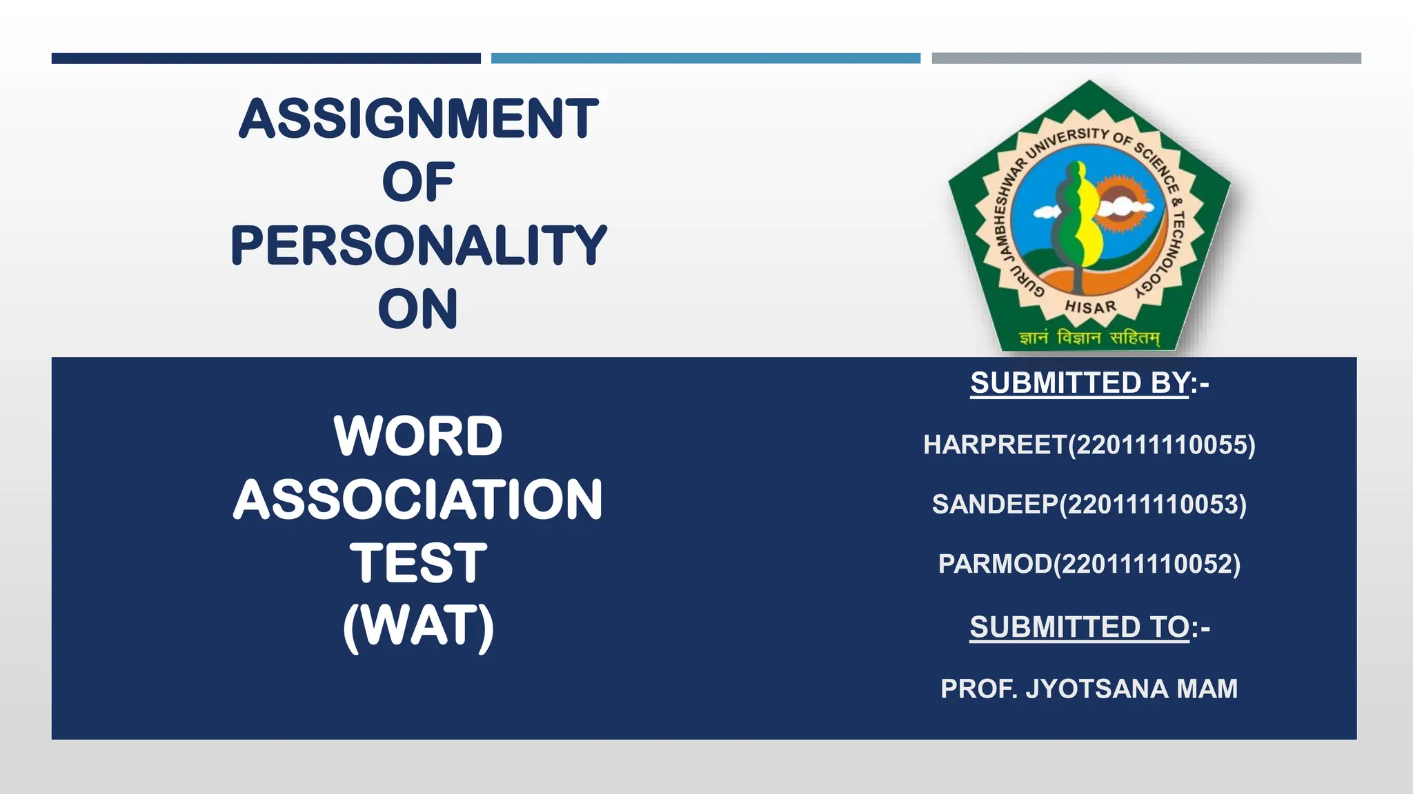 A presentation on Word Association Test(WAT) | PDF
