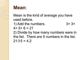 8. Arithmetic mean ,median and mode.pptx