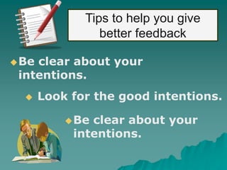 FEEDBACK GIVING AND RECEIVING IN EDUCATION | PPT
