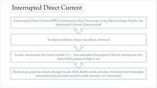 Materi Elektroterapi Fisioterapi Interrupted Galvanic (Exponential) Current | PPT