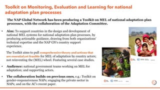 Training on NAPs: Developing and applying monitoring, evaluation and learning tools | PPT