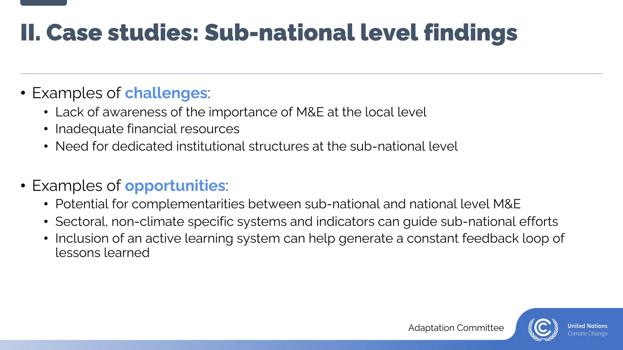 Training on NAPs: Developing and applying monitoring, evaluation and ...